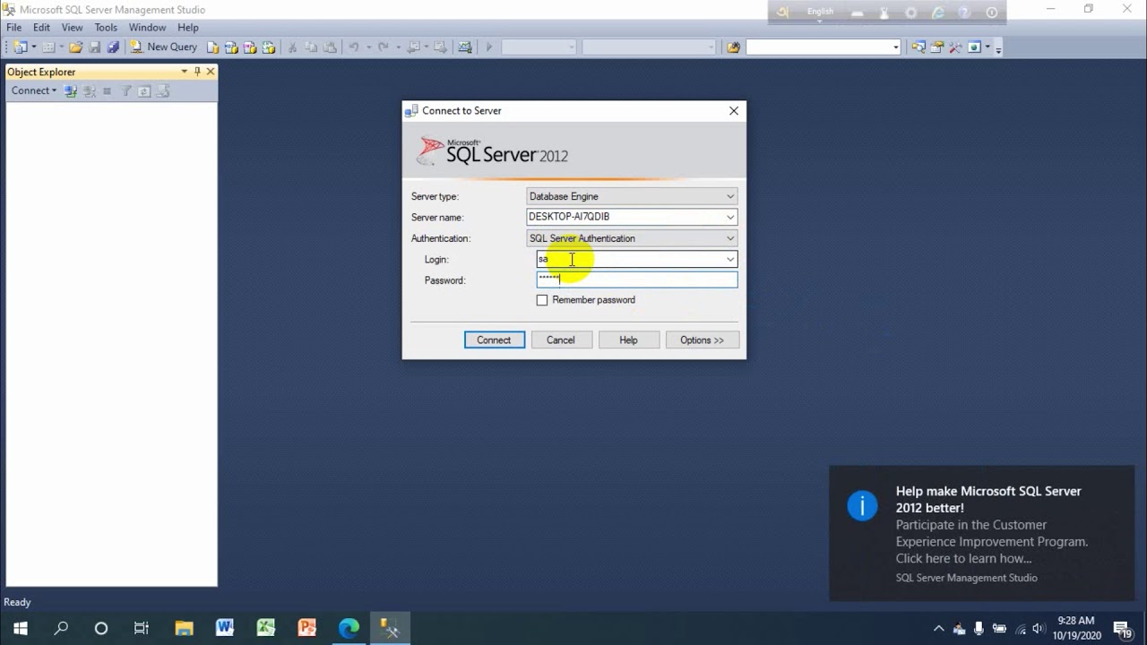 How to create database on SQL Server 2012 | SQL Server 2012 Create a Database