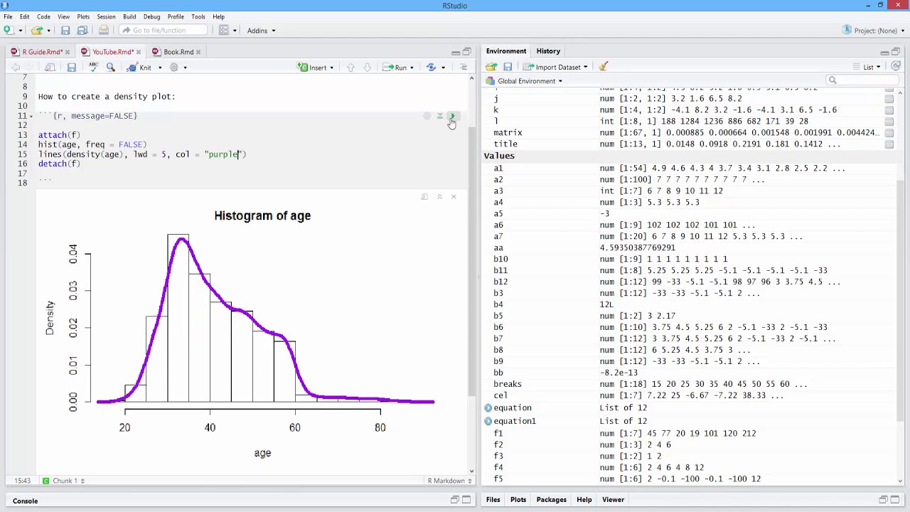 How to Create a Density Plot in R. [HD]