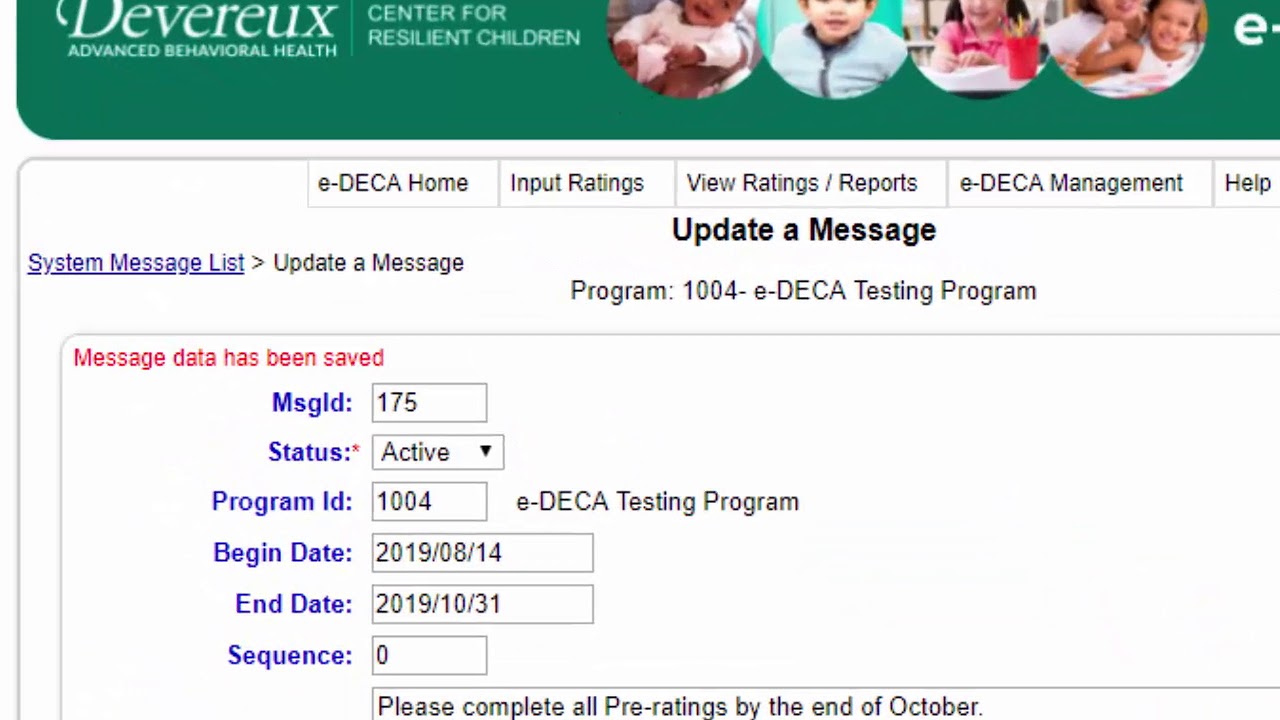 e-DECA: Program-wide Messages