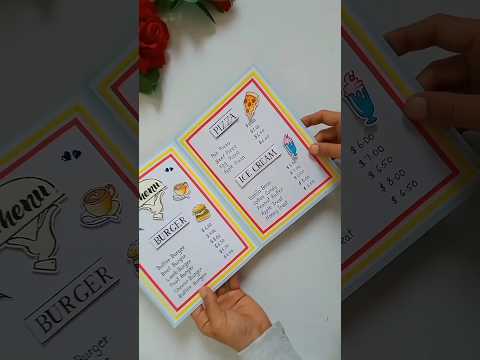 simple and beautiful menu card design ll #menucard #papercraft #cardidea #5