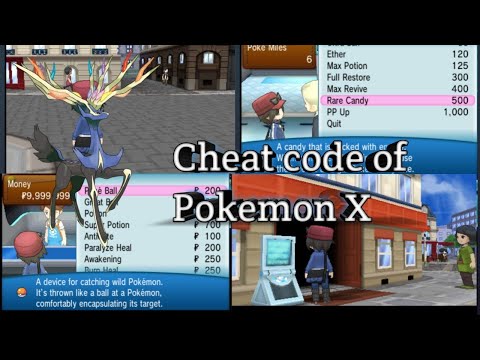All cheat code of Pokemon X 3ds v1. 5