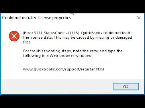 Error 3371,StatusCode -11118 QuickBooks