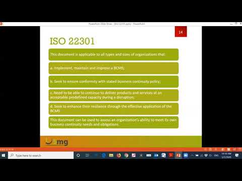 ISO 22301:2019 Business Continuity Management System