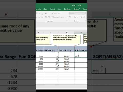 how to use square root formula in excel