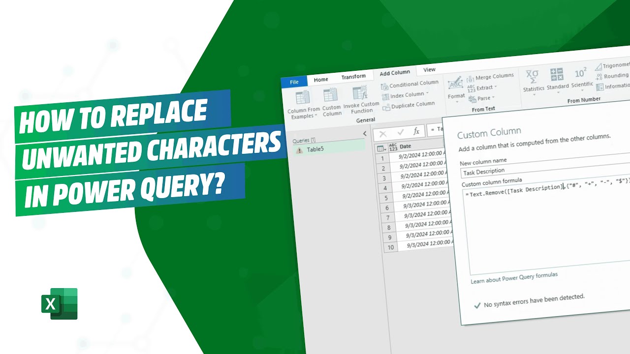 How to Replace Unwanted Characters in Power Query?