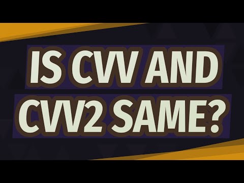 Is CVV and cvv2 same?