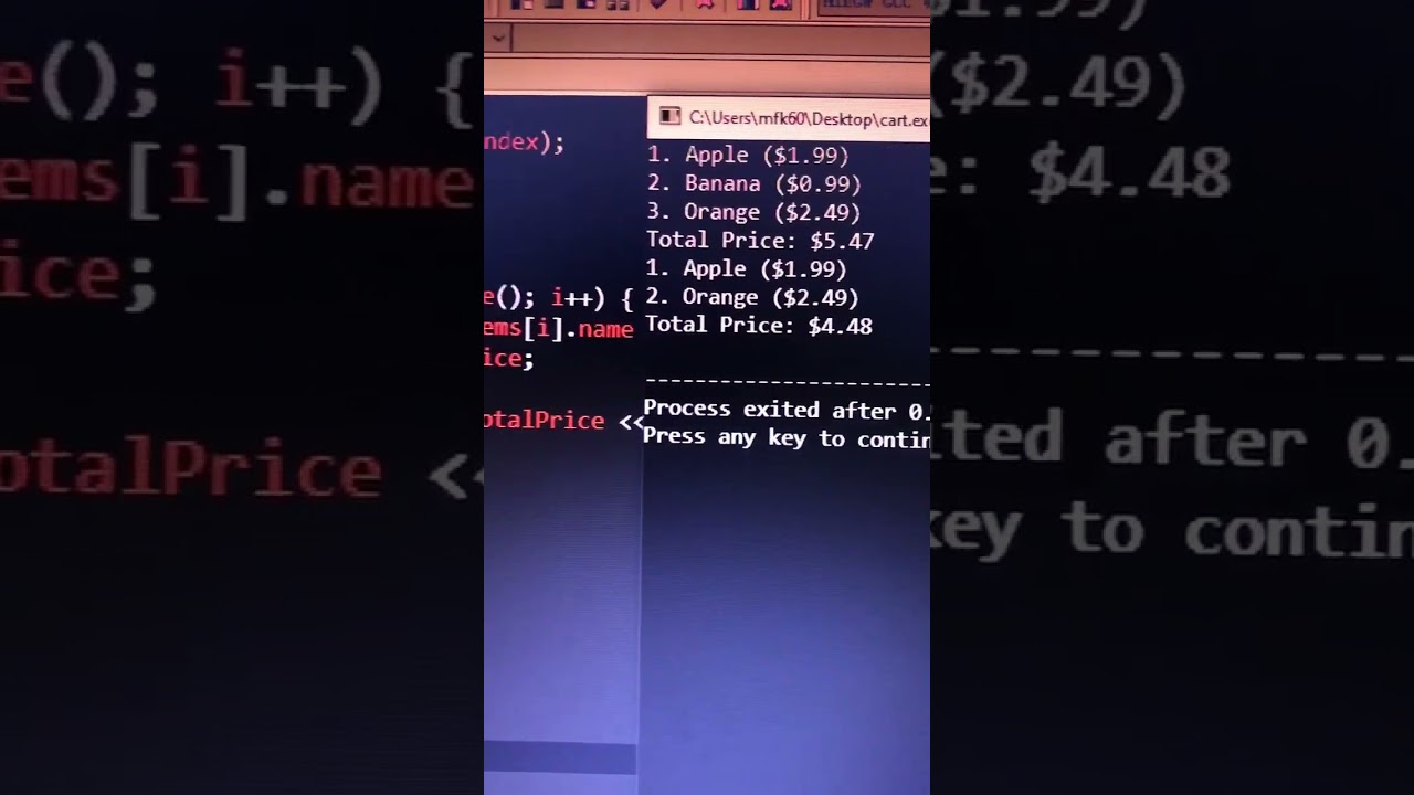 cart output c++ #coders #codingninja #codinglife #codemasters #codelife #coding #code #coders #cpp