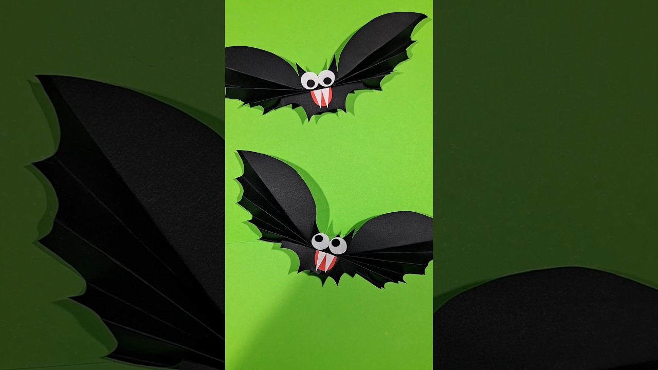 Murciélagos de papel // decoración de terror #shorts #fiesta #diy #octubre #fyp #funny #halloween