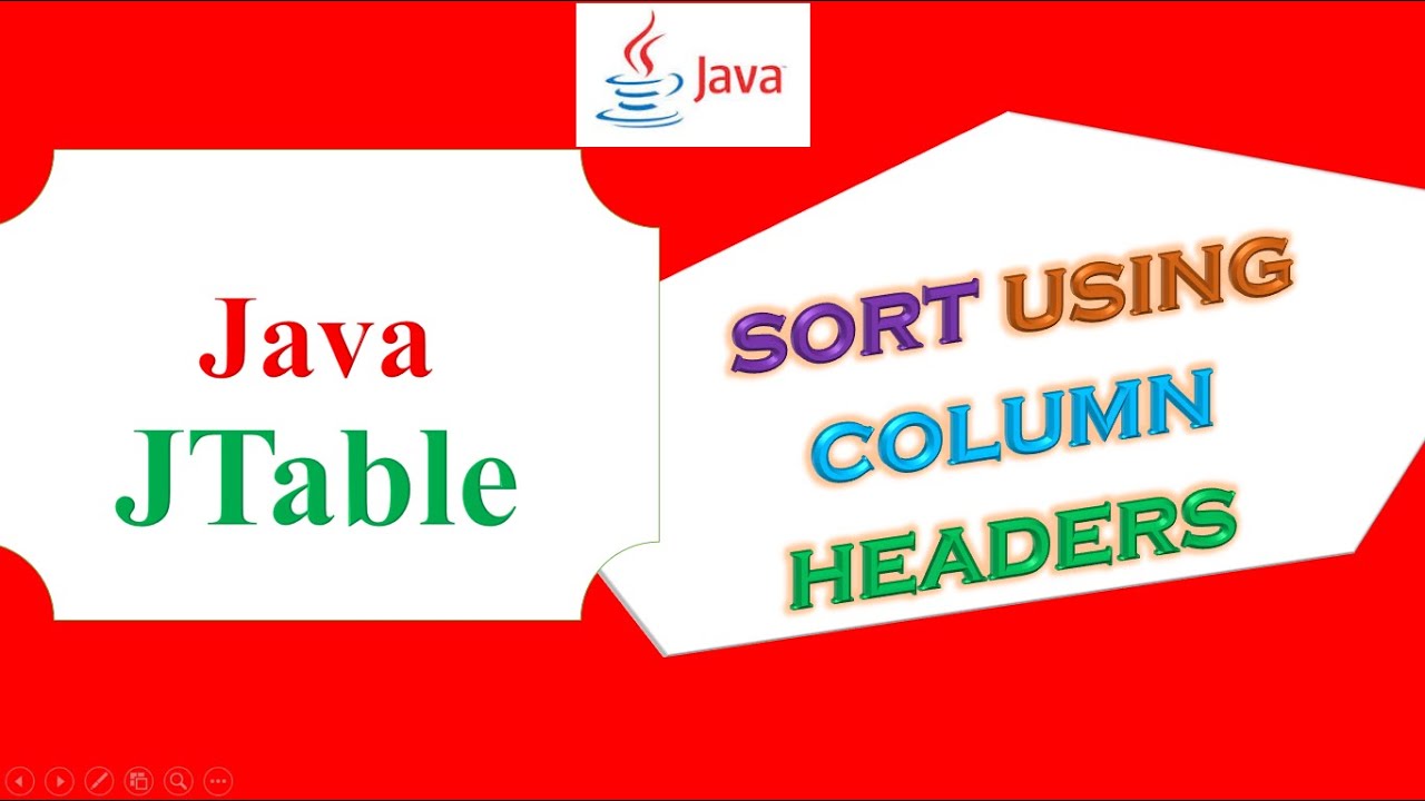 Java JTable -  Sort Using Column Headers