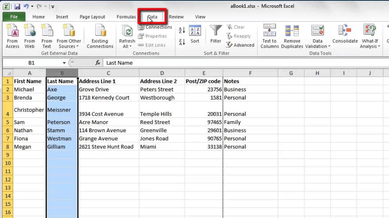 How to Sort Excel 2010 by Alphabetical Order