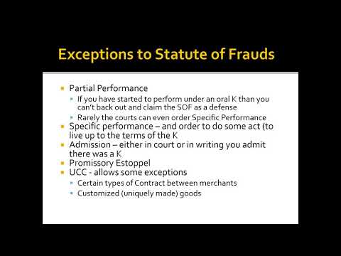 Chapter 16 Statute of Frauds