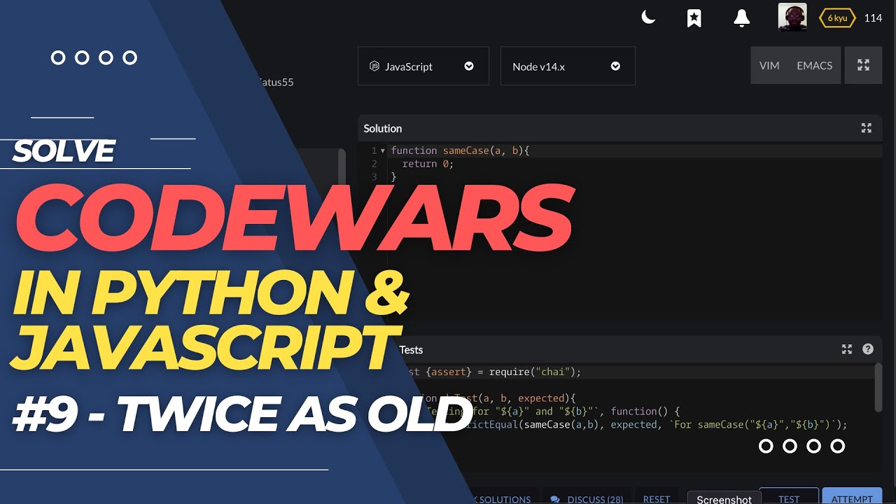 CODEWARS #9 - Twice as old (solved in Python & Javascript)