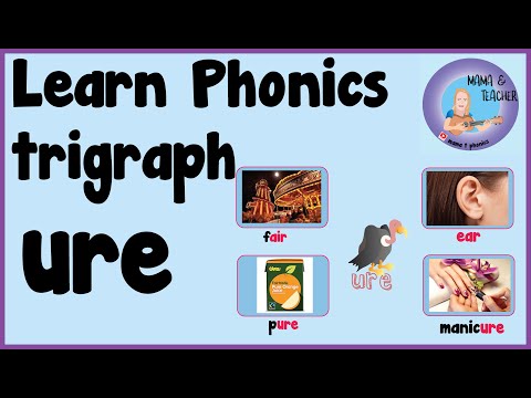 Phonics ure sound | ure trigraph | 3 letter blends | sing, say, find and read the ure sound in words