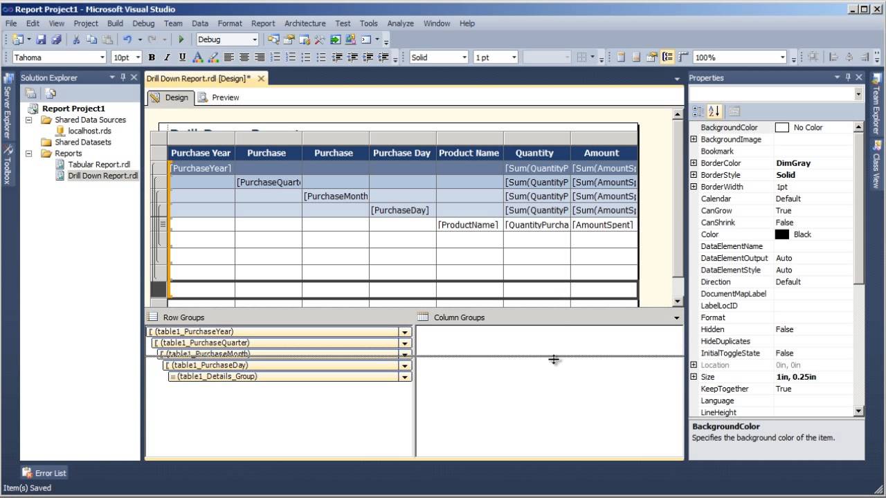 Creating Reports with SSRS 2012 Tutorial: Adding Summary Rows | packtpub.com