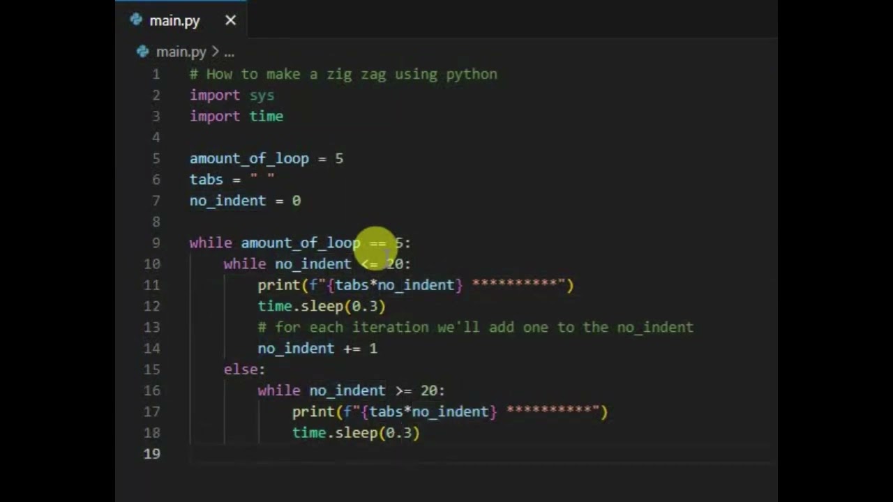 Simple Python ZIg Zag program
