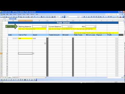 How To Use UOP Binary Options Excel Trade Journal James Possible aka DSDominationDad