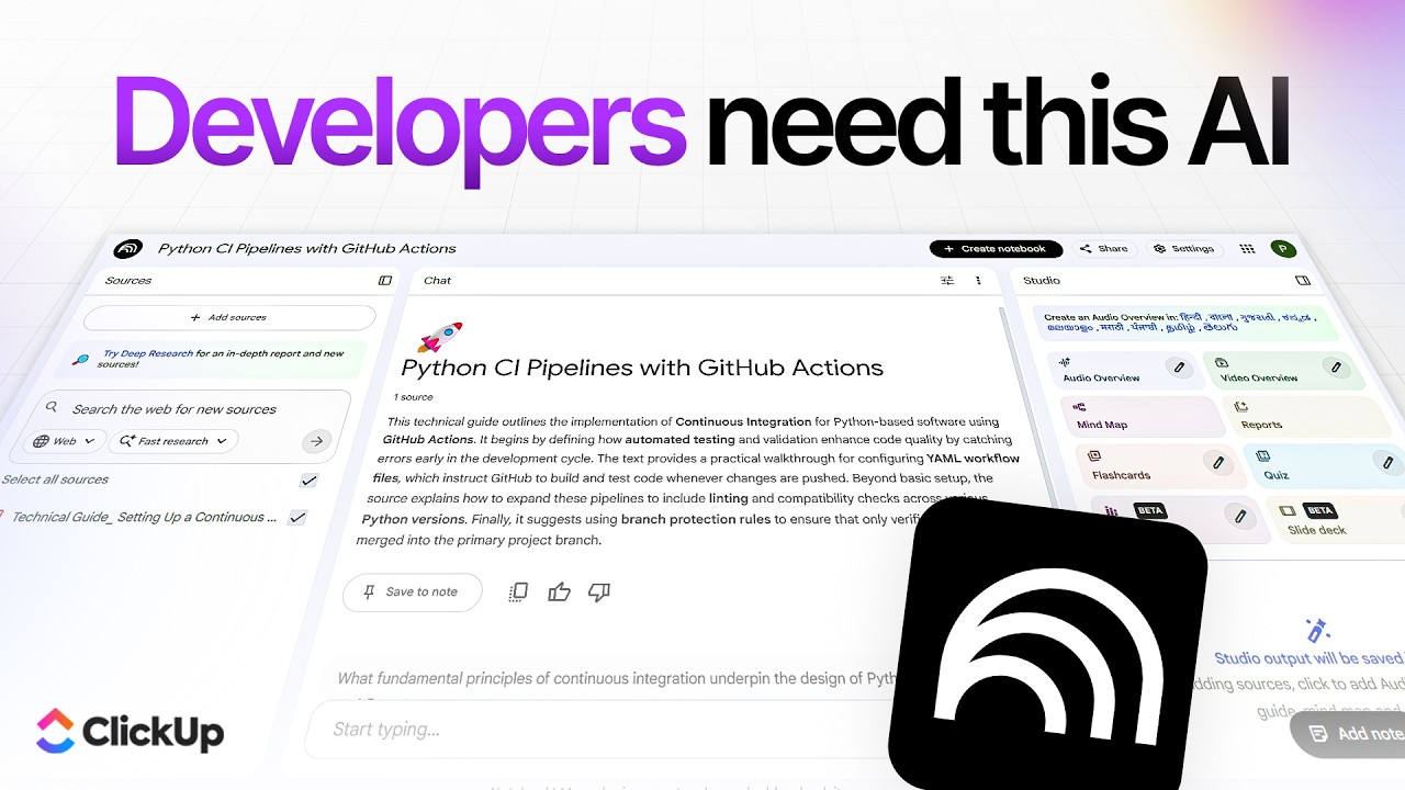How to Use NotebookLM for Developers (Real Workflows Explained) | ClickUp