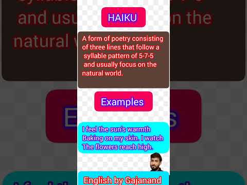 Haiku | What is Haiku | Definition of Haiku | Analysis of Haiku | Haiku a literary term |