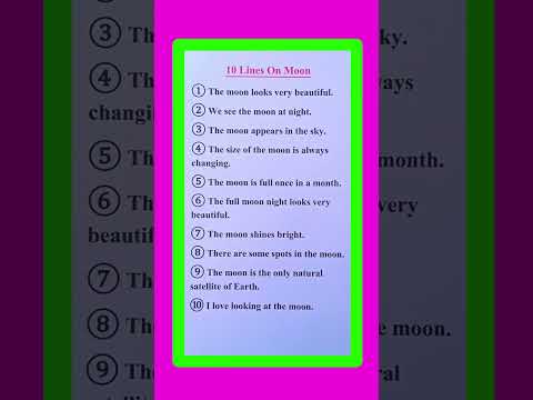 10 Lines Essay on Moon in English | Essay On Moon in English | Moon Essay in English