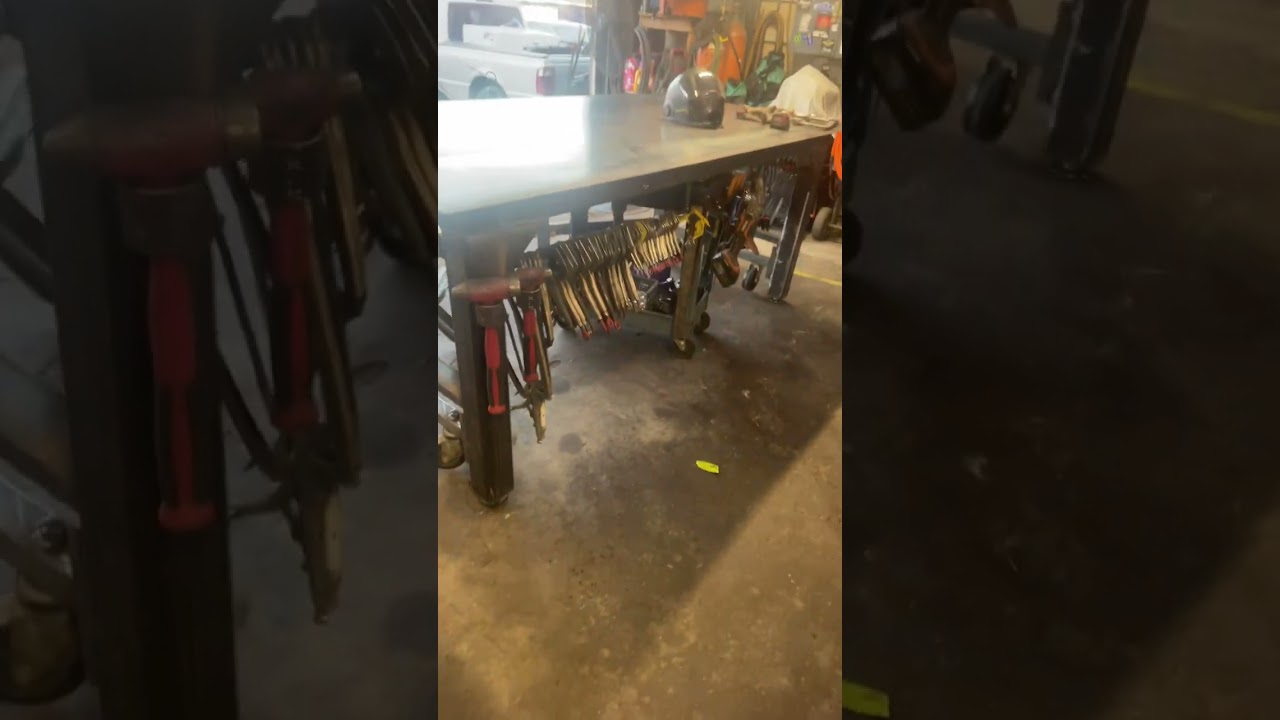 New fab table temporarily using sheet metal for top