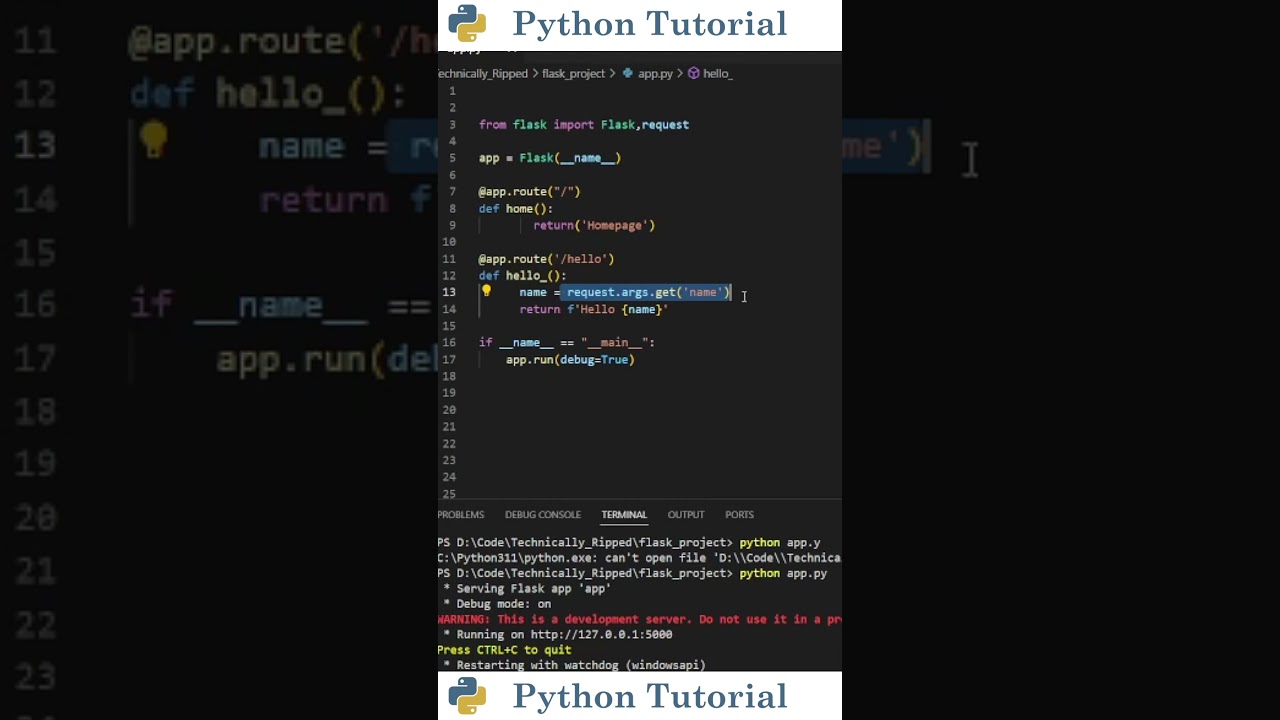 Default Values For Flask Query Variables | Python Tutorial