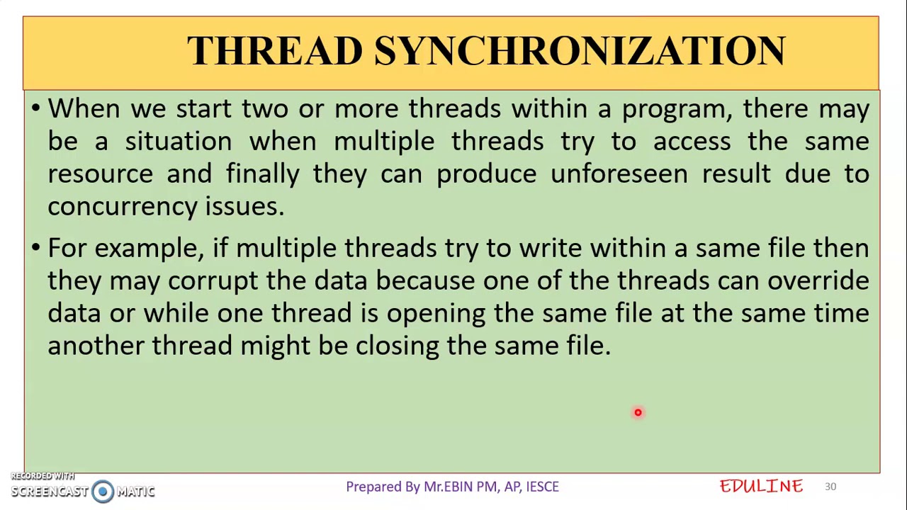 JAVA - MODULE 4 - TOPIC 14 - CREATING MULTIPLE THREADS & SYNCHRONIZATION