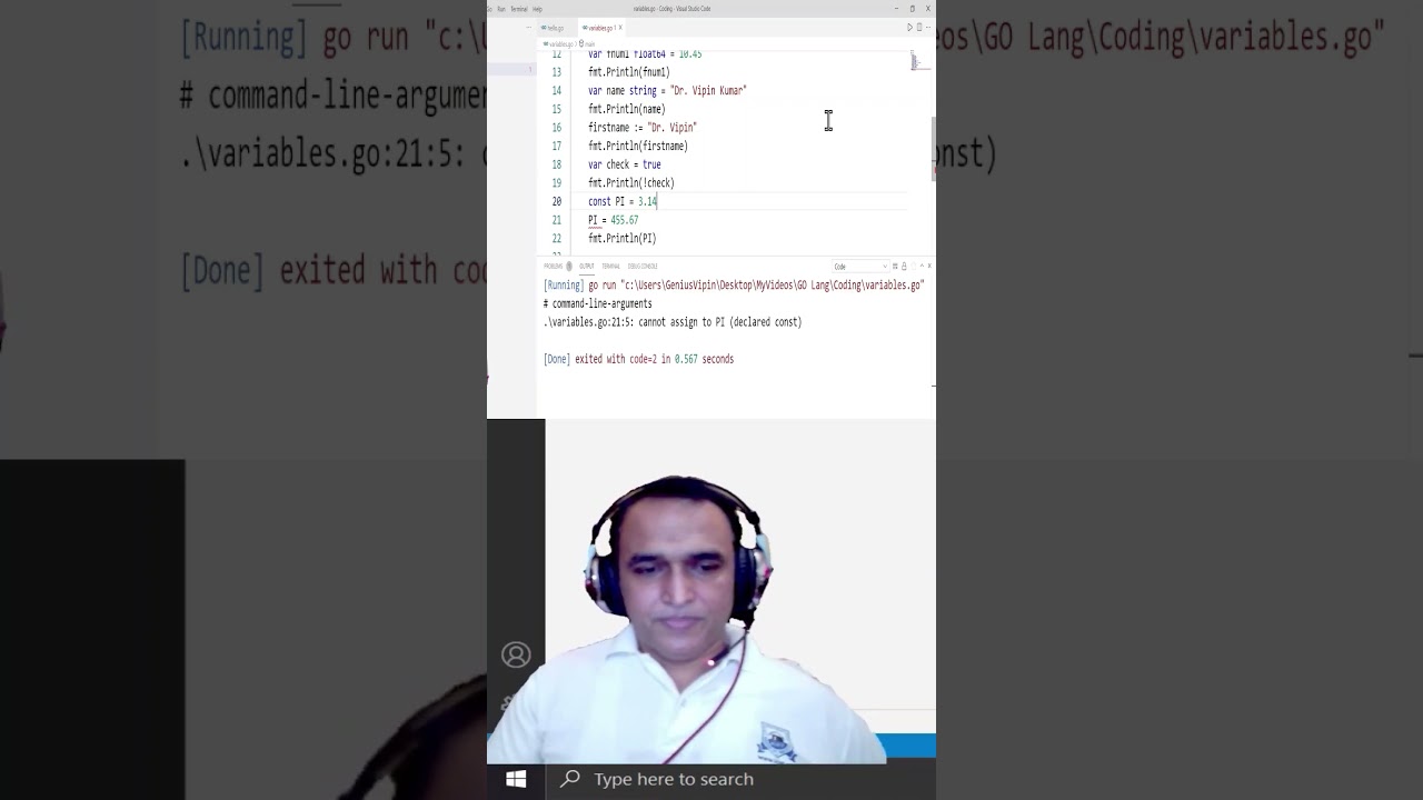 GoLang - How to use variables and constant - Part 2 | Dr. Vipin Classess #golang  #golanguage