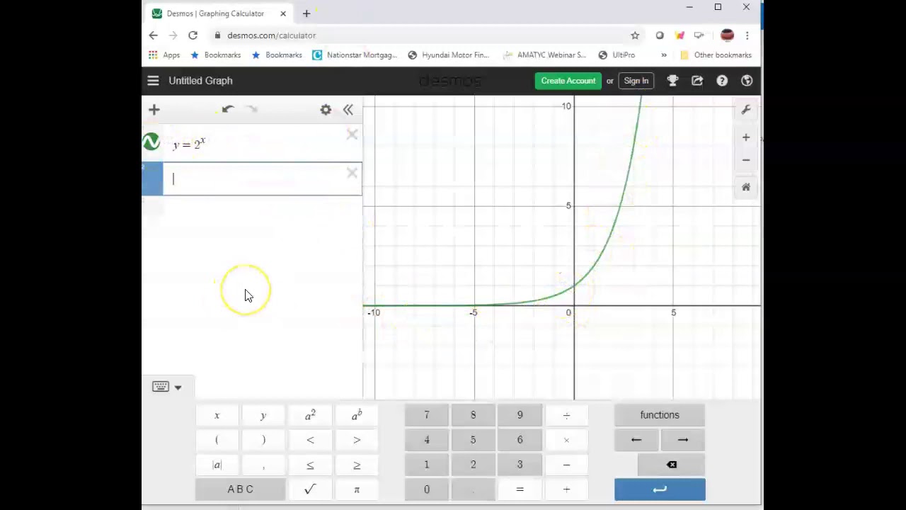 Using Desmos to Graph Exponential Equations