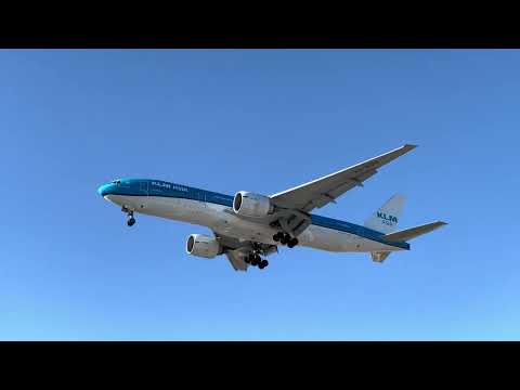 KLM Asia KLM635 Boeing 777-206(ER) PH-BQH Arriving at Las Vegas (LAS) from Amsterdam (AMS)