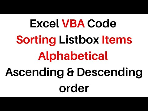 Excel VBA Code Sort Listbox Ascending Descending Order