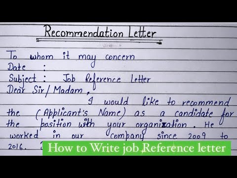 How to write an Job Reference Letter in English | Write Job Recommendation Letter