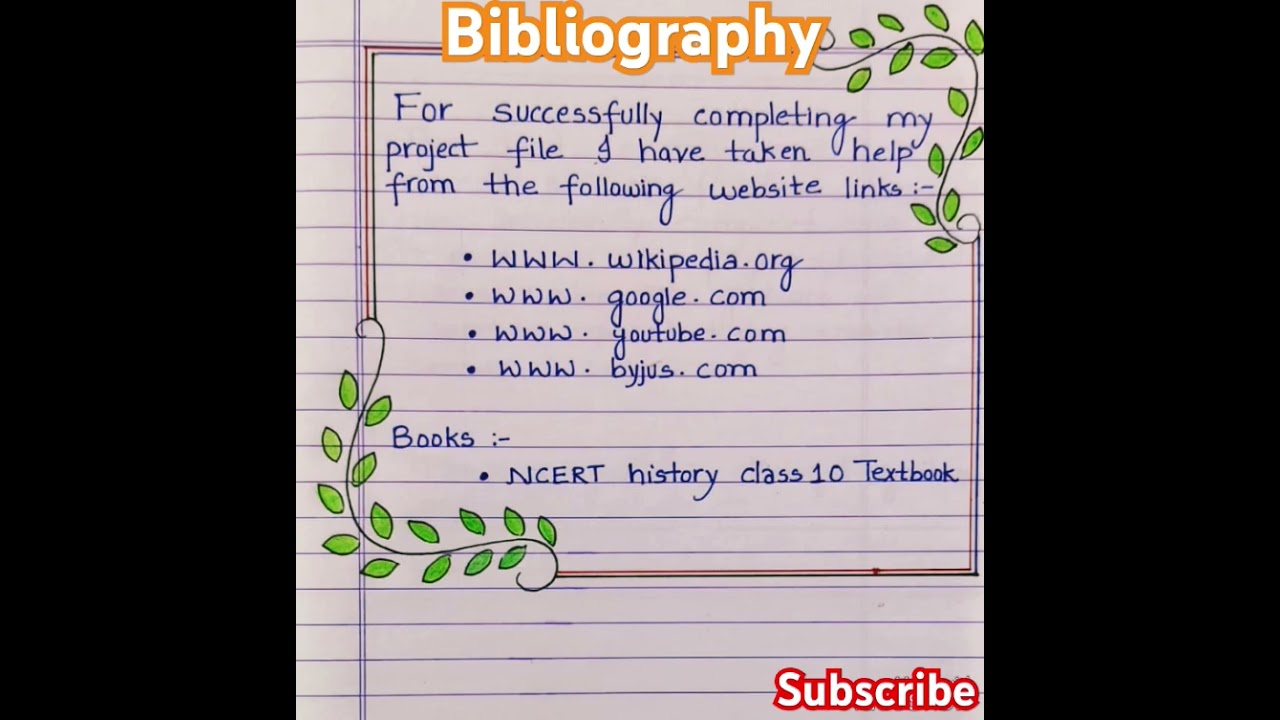 How to Write a Bibliography