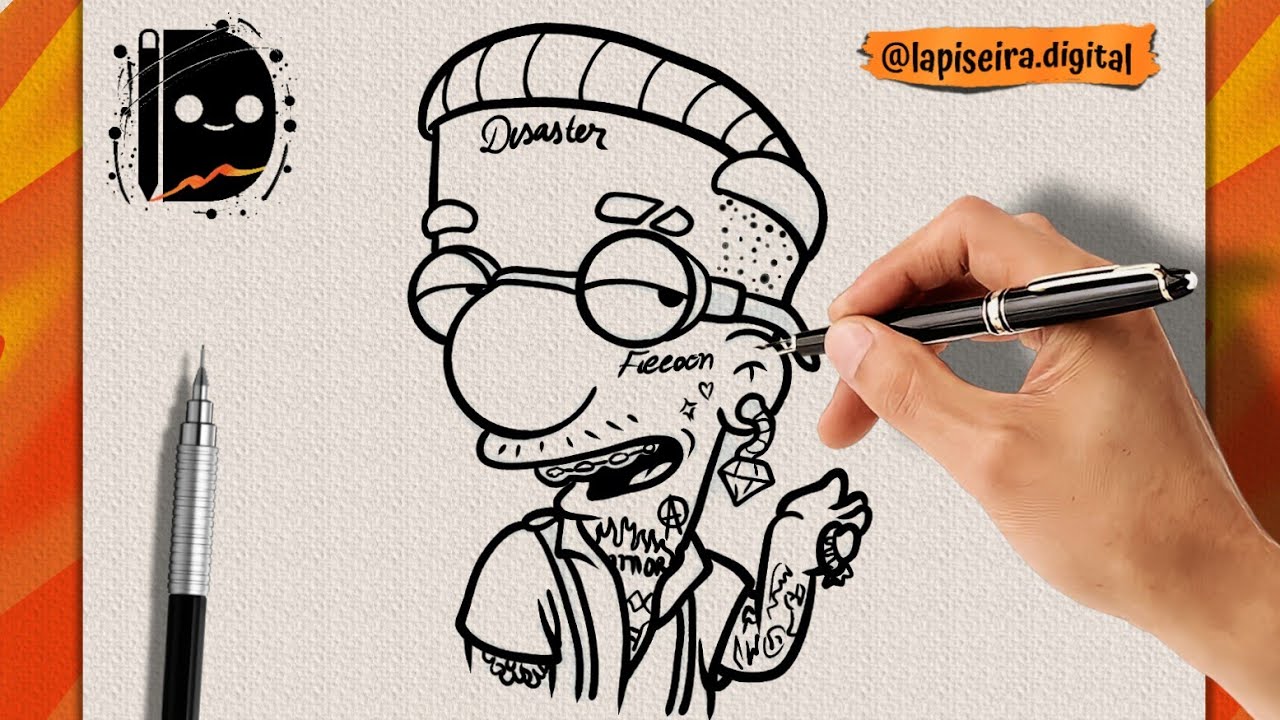🔶 Como desenhar o milhouse da série os Simpsons passo a passo