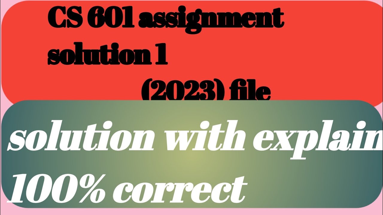 Cs 601 assignment solution 1|| Data communication|| simple solution