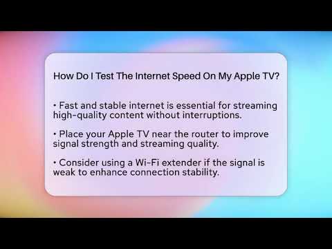 How Do I Test The Internet Speed On My Apple TV? - NextGen Viewing and Audio
