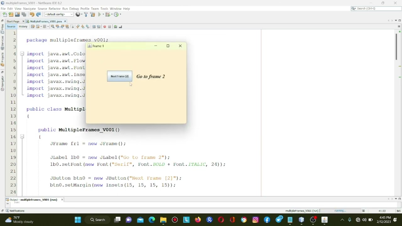 Java Swing Multiple frames