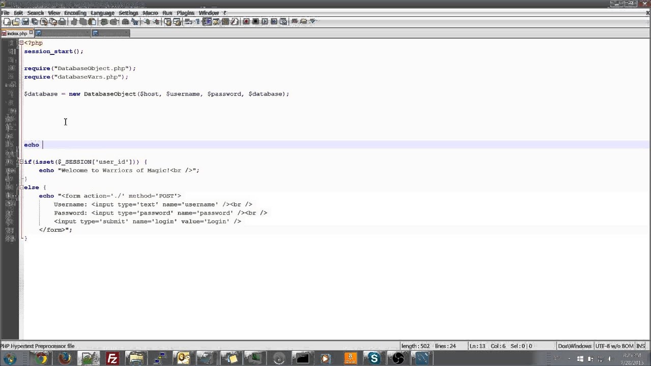 PHP Tutorial - Online RPG (Part 1)