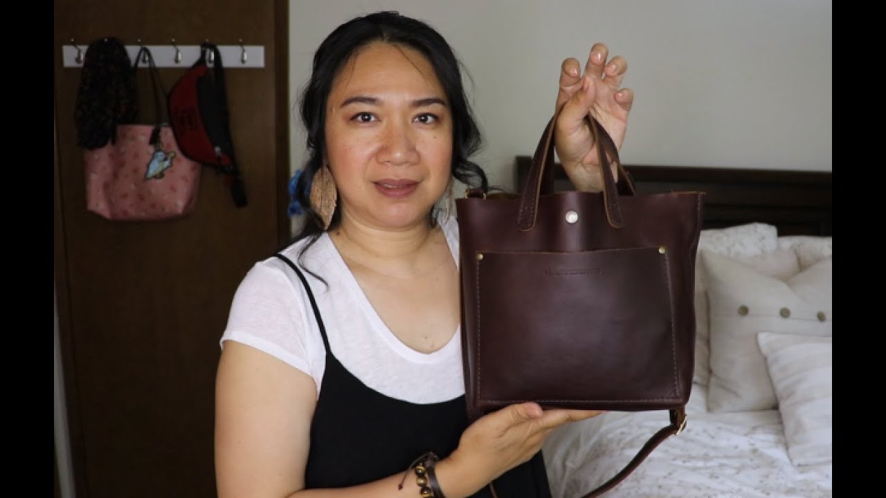 Portland Leather Goods : MINI CROSSBODY TOTE *REVIEW* 1ST IMPRESSION, WHAT FITS INSIDE