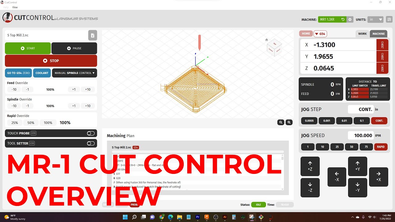 Cut Control look ahead - MR-1 - Langmuir Systems Forum