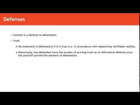 Torts lecture: Privileges and Defenses to Defamation | quimbee.com
