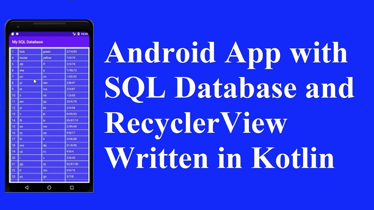Android sql database in Kotlin
