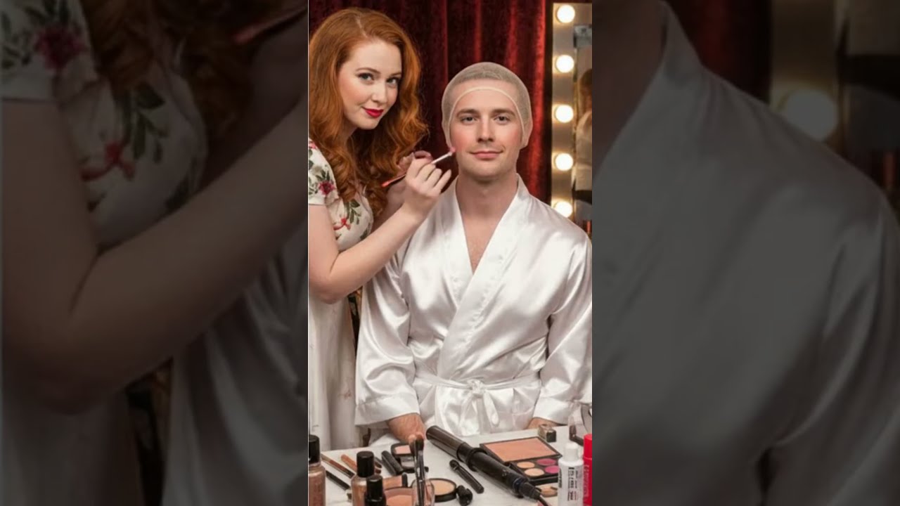I gave my husband a retro pinup makeover! #makeup #transformation #tg #mtf #boytogirl #femboy #ai
