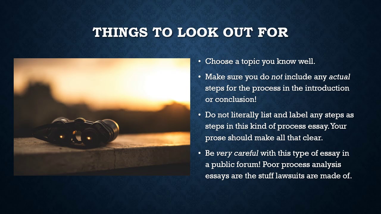 Overview:  Process Analysis Essays