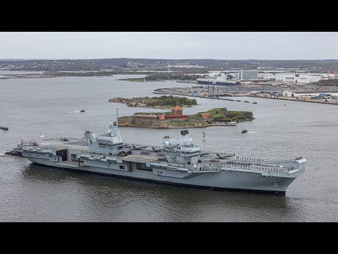 British aircraft carrier in Gothenburg harbour.