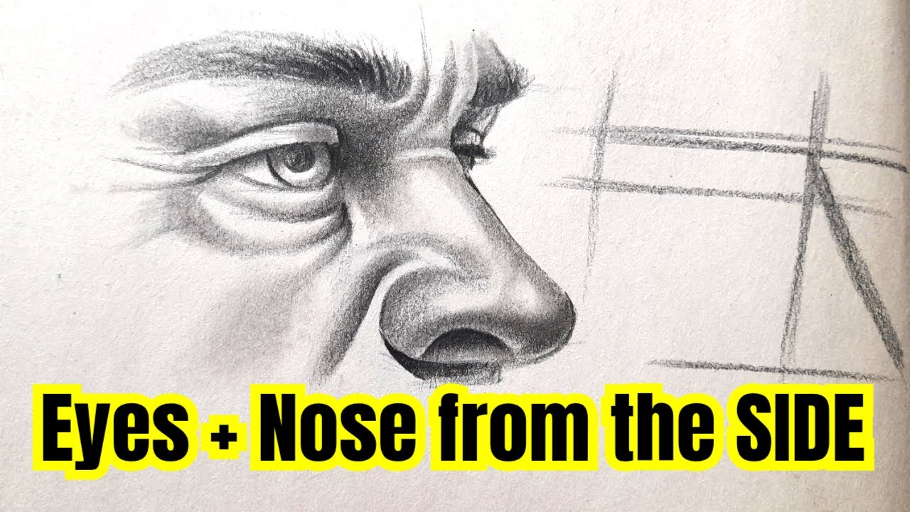 3/4 View Eyes & Nose Drawing | Shading + Structure Tips | Art Lesson