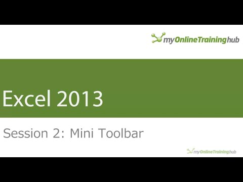 MS Excel 2013: Mini Toolbar
