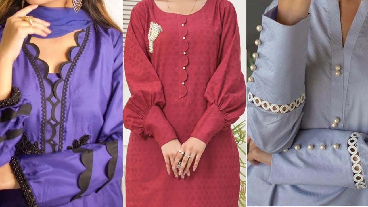 New Neckline & Sleeves designs for winter dresses||cut work laces galay k design ||sw fashion