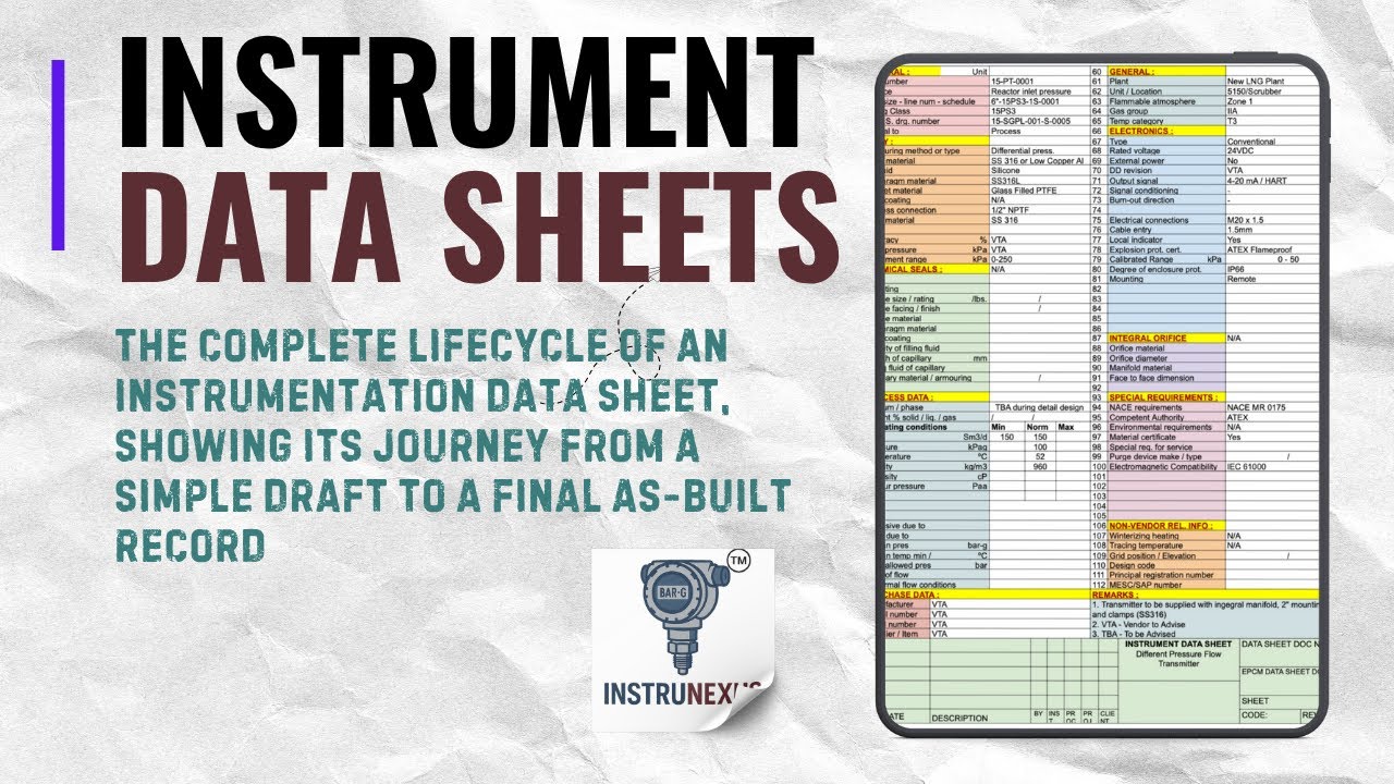 The Full Lifecycle of an Instrument Data Sheet: From Draft to As-Built