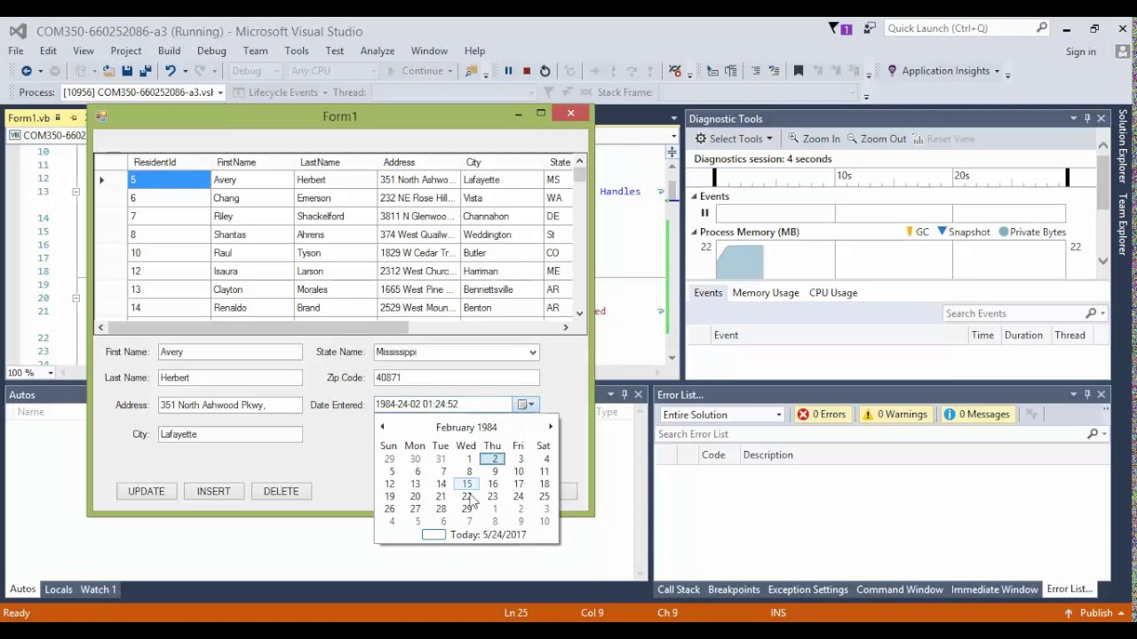 21 Visual Basic 2015 Custom Date Format & Testing Form Functionality