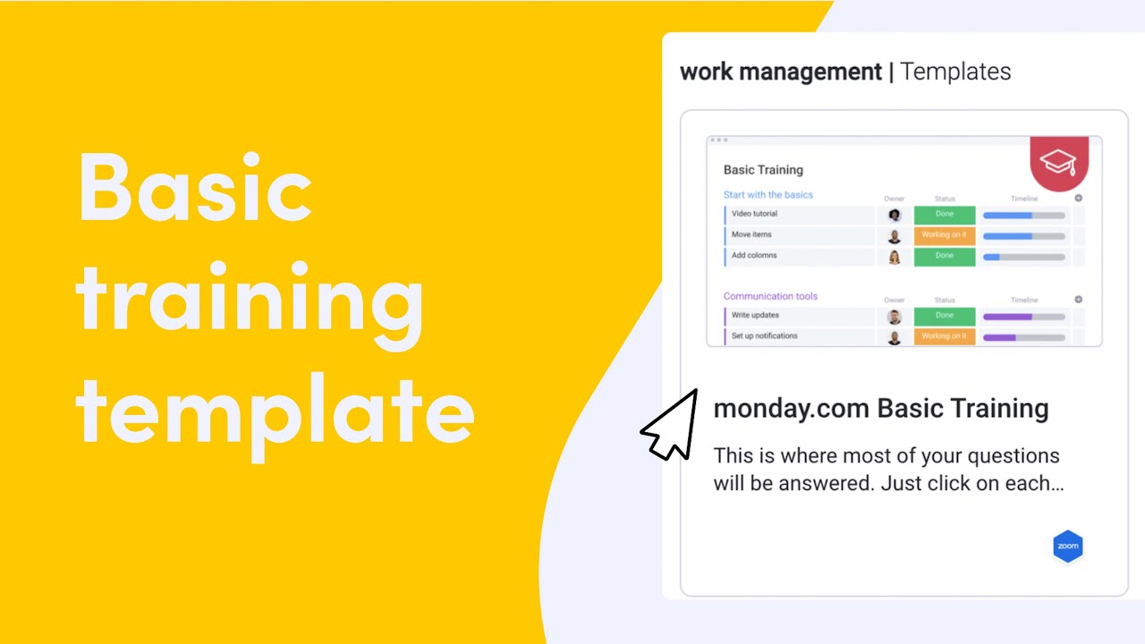 Basic Training Template | monday.com quick tips